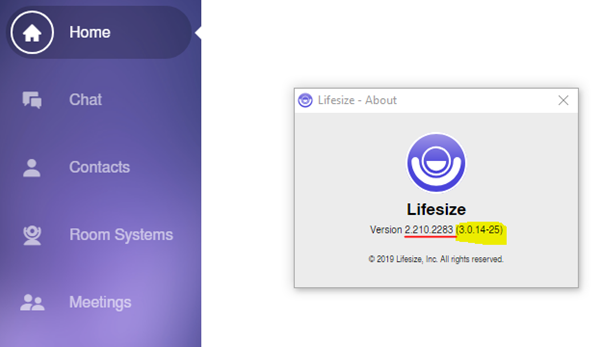 Lifesize cloud desktop application version