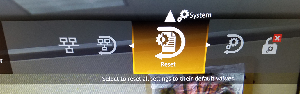 Icon Factory Reset via Display UI or Web GUI